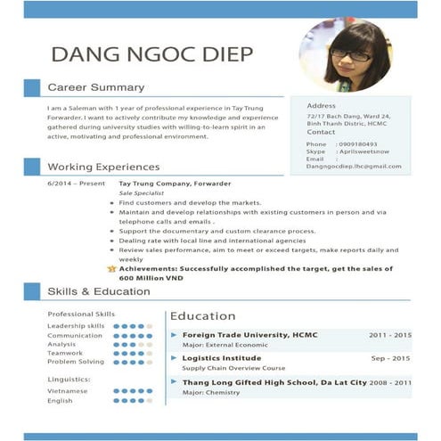 [cv] Dang Ngoc Diep | PDF