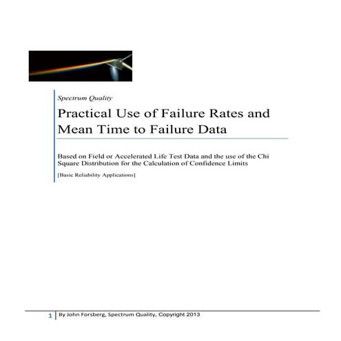 Practical Use of Failure Rates and Mean Time to Failure Data (2) | PDF