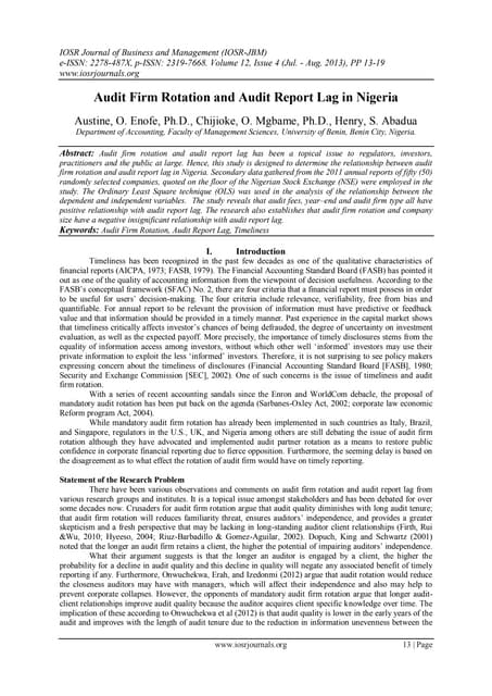 Mandatory audit firm and audit partner rotation | PDF | Business ...