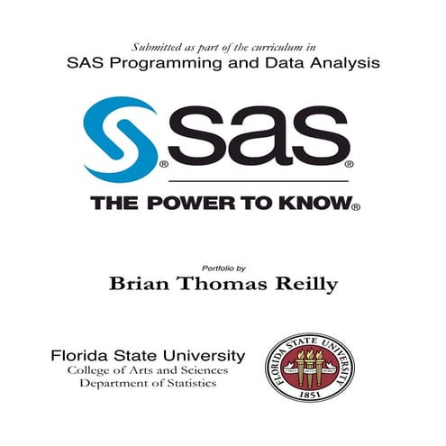 SAS Programming and Data Analysis Portfolio - BTReilly | PDF