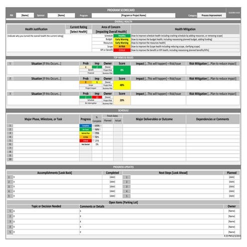 Program Health Scorecard_v1 | PDF