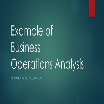 Example of Business Operations Analysis | PDF