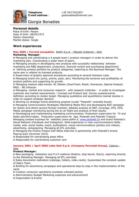Carlo catalano 18 04-2016 cv | PDF | Business Administration | Business