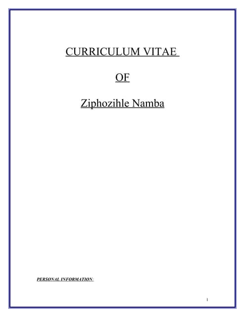 simphiwe cv | PDF
