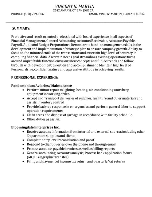 MPManzon Resume(rev) (2) | DOC | Business Accounting & Finance | Business