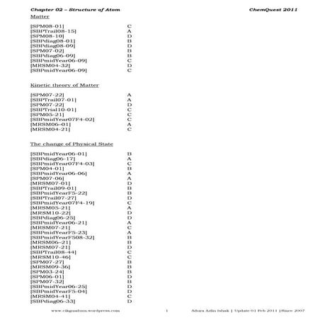 Jawapan C02 ChemQuest P1 | PDF