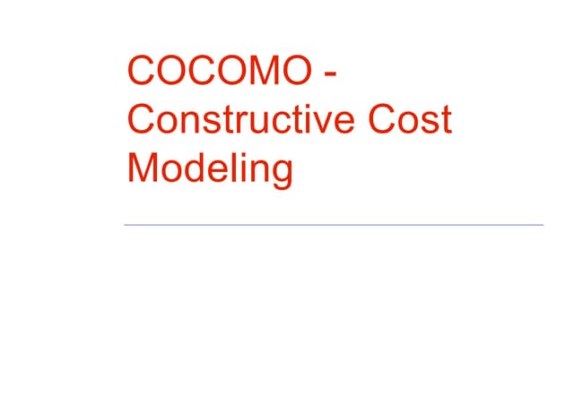 Constructive Cost Model - II (COCOMO-II) | PDF