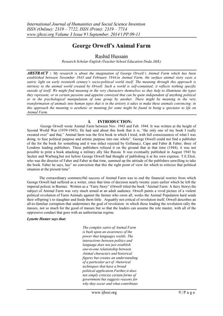 Chapter 1 - language techniques in Animal Farm - George Orwell | PPTX