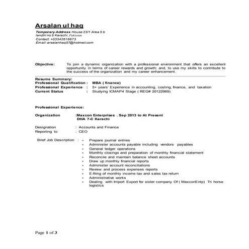 ARSALAN CV | PDF