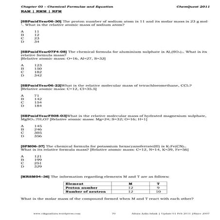 ChemQuest 2011-C03 | PDF