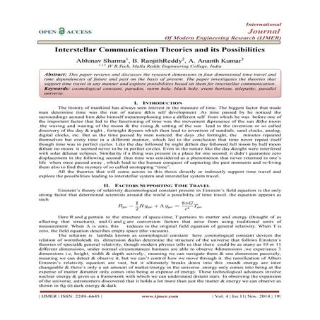 Interstellar Communication Theories and its Possibilities | PDF