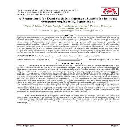 A Framework for Dead stock Management System for in-house computer ...