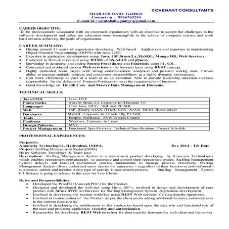 Sharath Technical Lead Resume | PDF