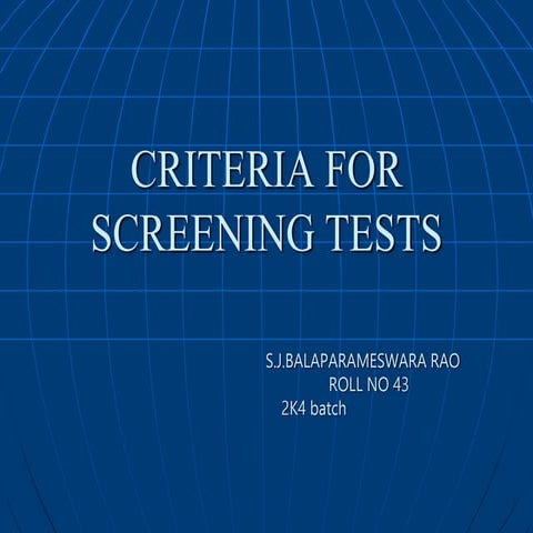 Types of Screening | PPT