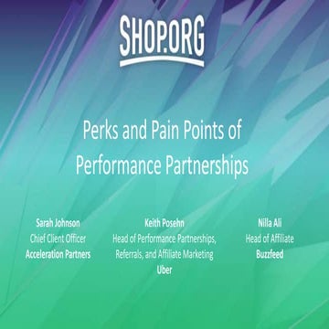 Perks and pain points of performance partnerships | PPTX | Marketing ...