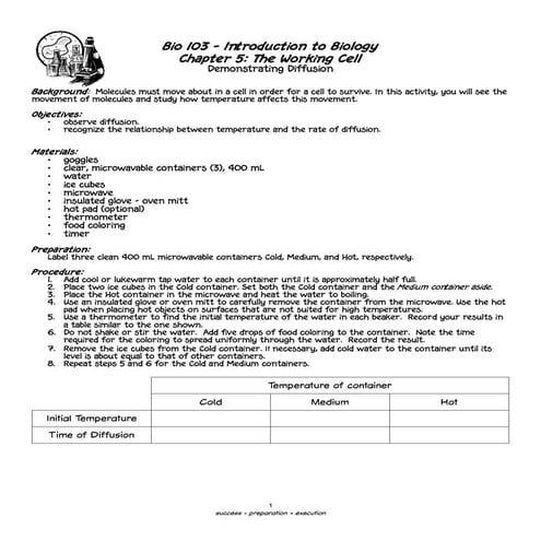 Diffusion Lab Report Pdf
