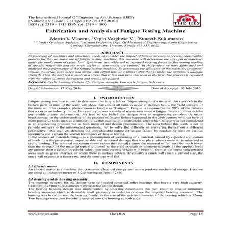 Fabrication and Analysis of Fatigue Testing Machine | PDF