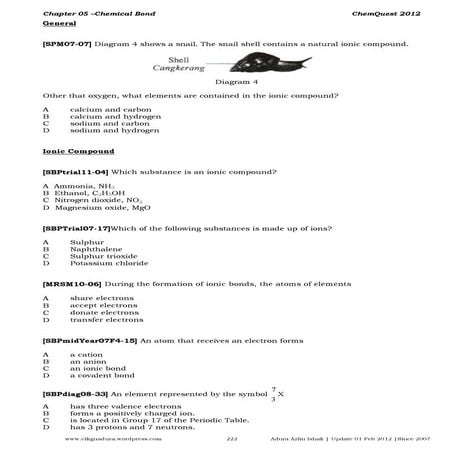 ChemQuest2012 - Chap05 | PDF