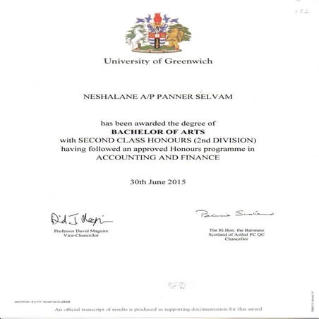 UOG Degree Cert. | PDF
