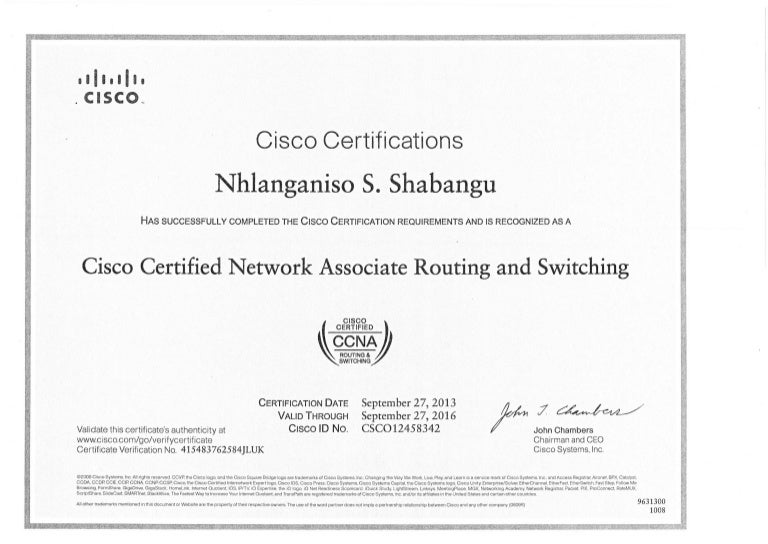 Cisco Ccna Certificate