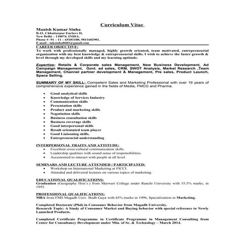 manish-kumar-sinha CV | DOC