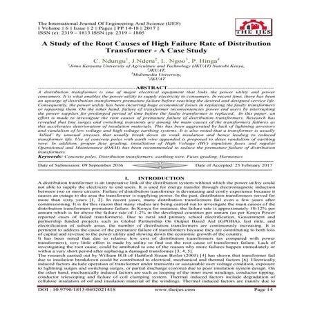 A Study of the Root Causes of High Failure Rate of Distribution ...