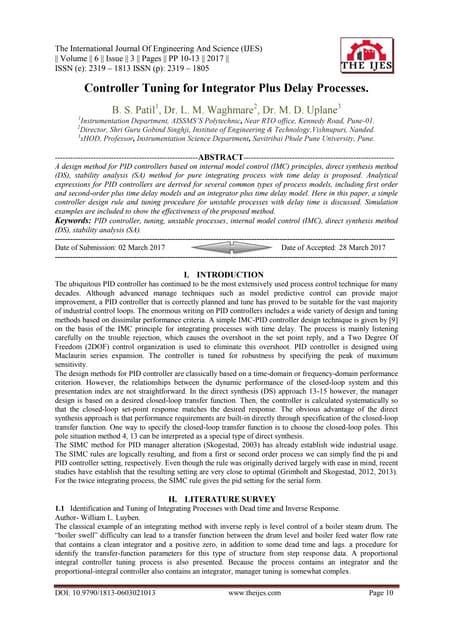 Tuning Of Pid Controllers For Integrating Systems Using Direct
