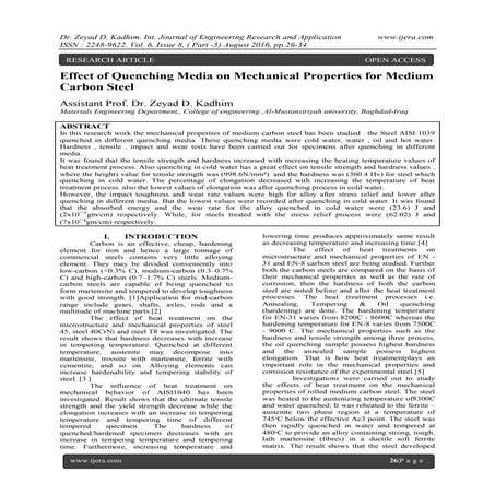 Effect of Quenching Media on Mechanical Properties for Medium Carbon ...