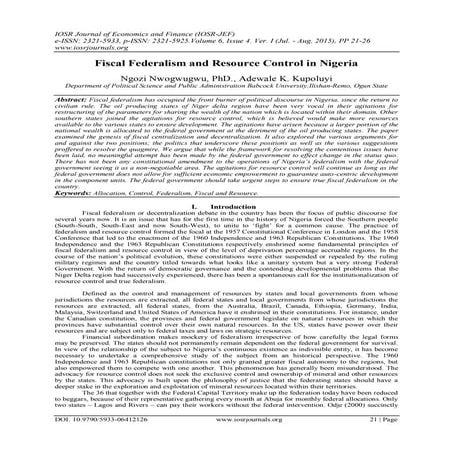 Federalism and the Challenges of Nation Building in Nigeria | PDF