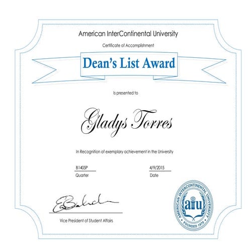 Dean's List Certificate(1) | PDF