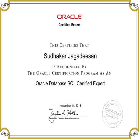 Oracle-SQL-Expert-eCertificate | PDF