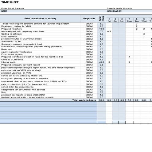 Time Sheet March 2013 | DOCX