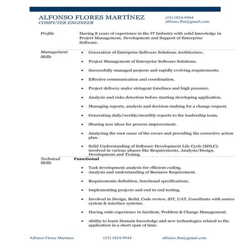 Resume' of Michael A Cafferky | DOCX