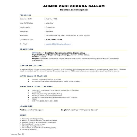 CV_Ahmed Zaki | DOC