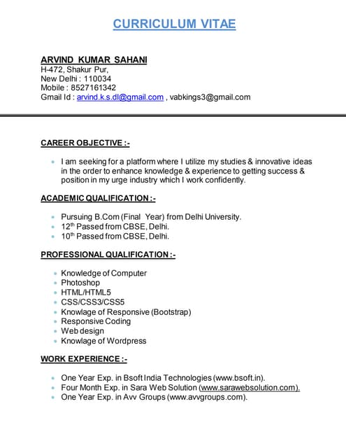 RESUME ANJU | PDF