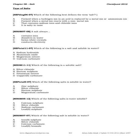 ChemQuest2012 - Chap08 | PDF
