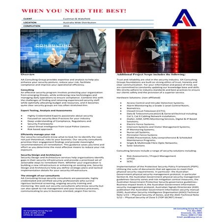 AA Consulting Services Datasheet | PDF