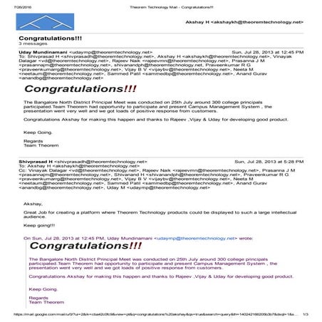 Theorem Technology Mail - Congratulations!!! | PDF | Email | Internet