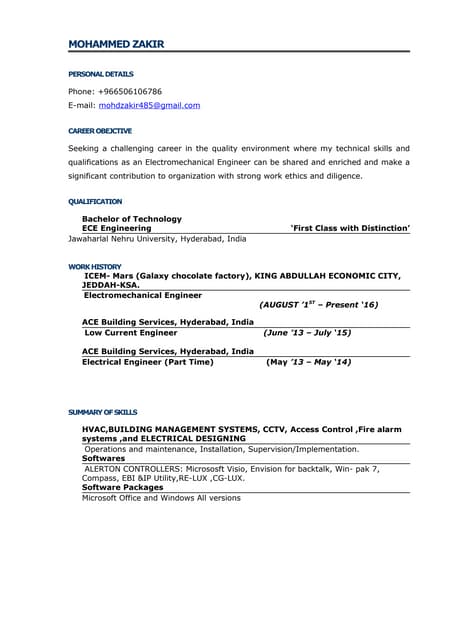 Instrumentation supervisor cv | DOC