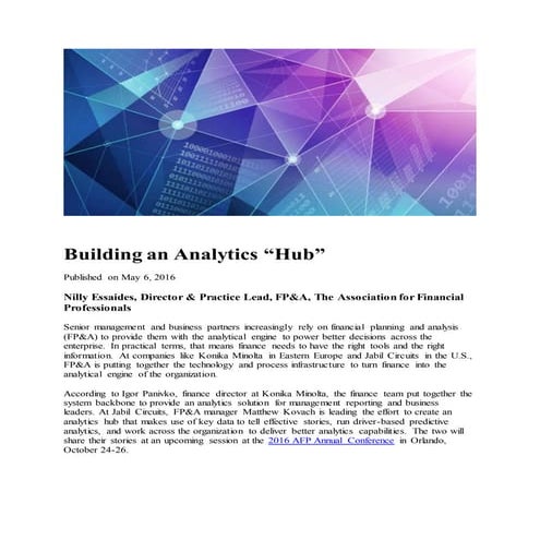 Building an analytics hub | PDF