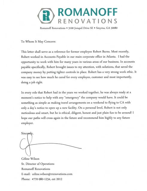 RR Reference Letter | PDF