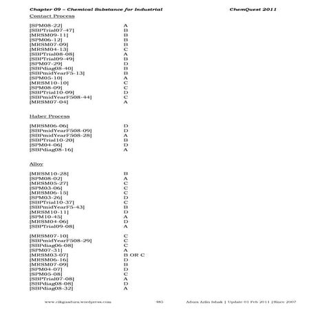 Jawapan C09 ChemQuest P1 | PDF