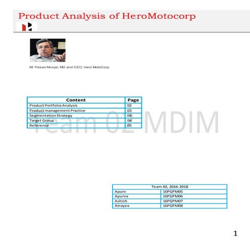 product analysis_T02_HMCLPassionPro | PDF
