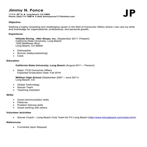 Ponce, Jimmy - Resume | DOC
