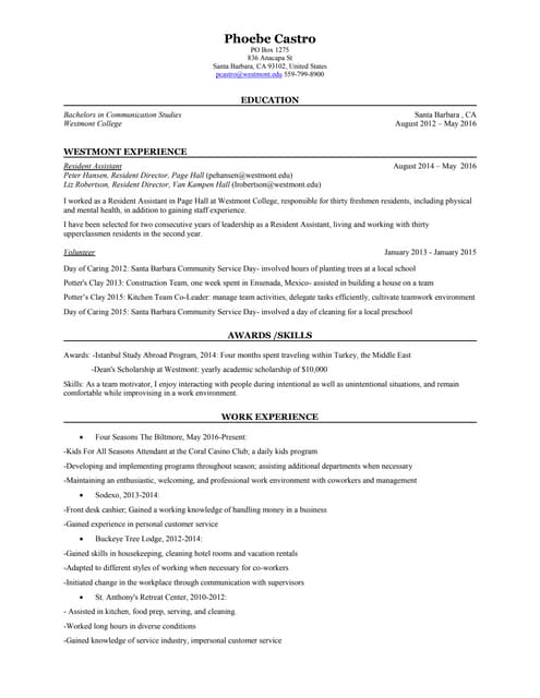 Rianna Doane Resume | PDF