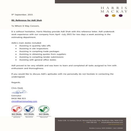 Reference Letter | PDF