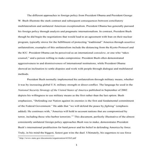 Analysis of Obama-Bush FP | PDF