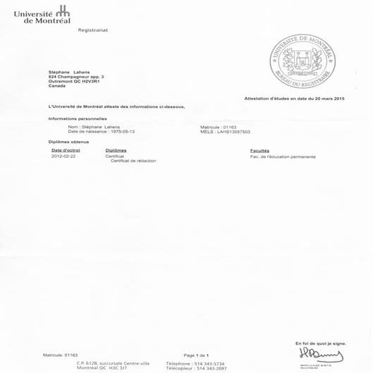 Diplôme UdeM 2012 | PDF