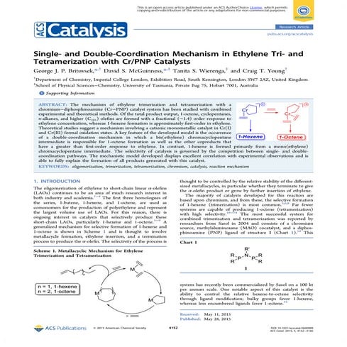 Single- and Double- Coordination Mechanism in Ethylene Tri- and ...