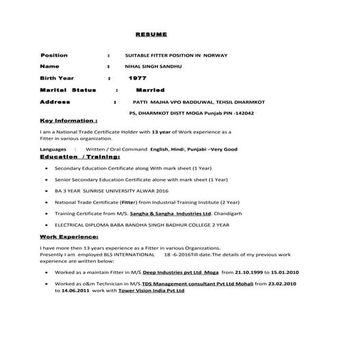 RESUME NIHAL | PDF